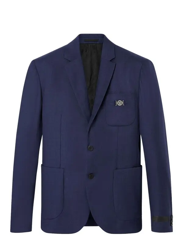 Versace Single-breasted Wool Blazer - Blue
