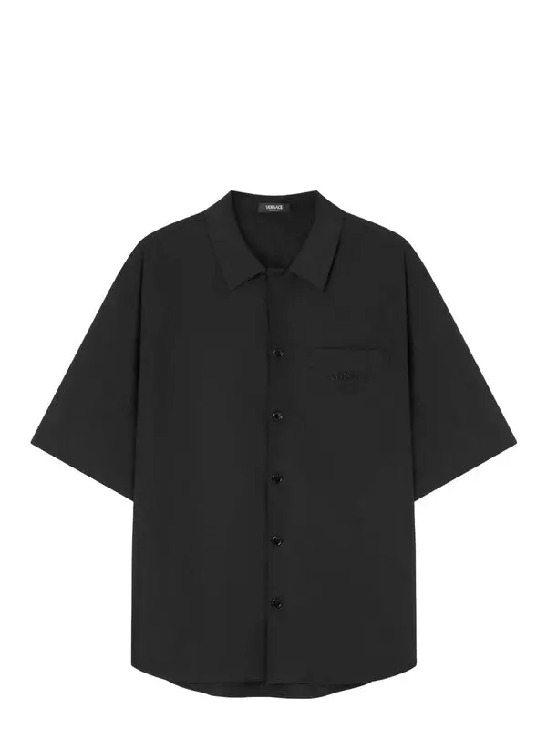 Versace Medusa Chains Embroidered Shirt - Black