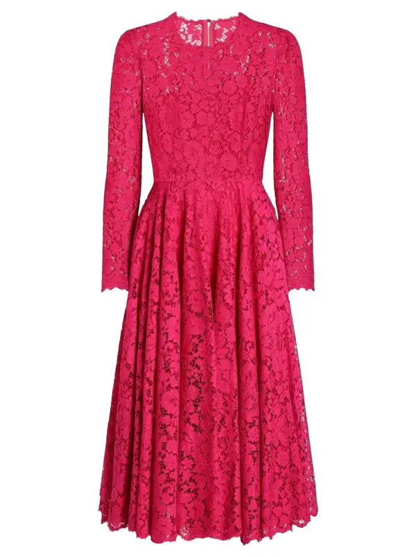 Dolce & Gabbana Lace Appliqué Dress - Pink