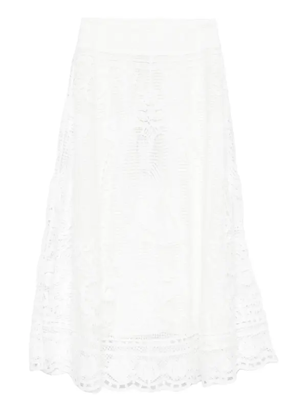 Farm Rio Broderie-anglaise Maxi Skirt - White