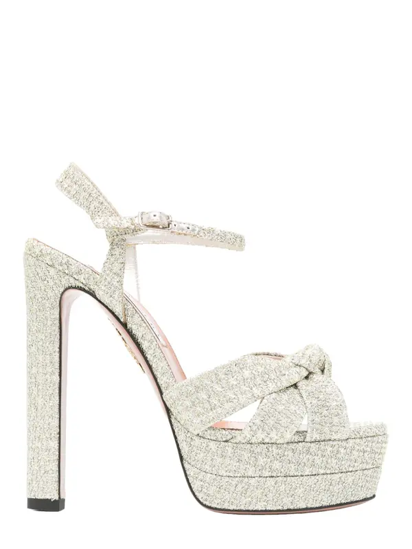 AQUAZZURA 130mm Nina Sandals - Silver