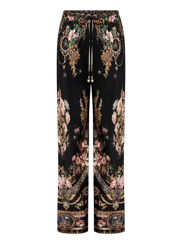 Camilla Graphic-print Trousers - Black