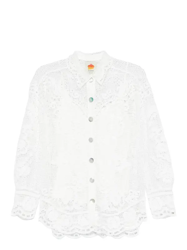 Farm Rio Broderie-anglaise Shirt - White