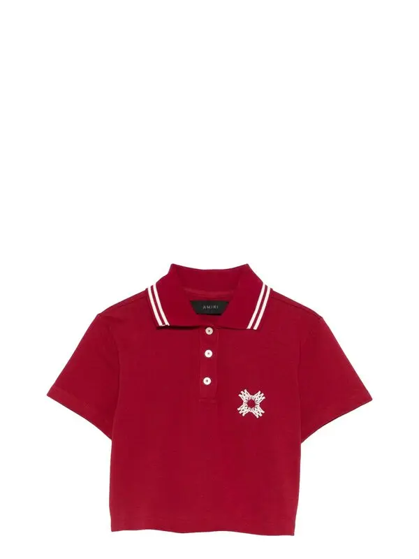 Amiri Ma Quad Cropped Polo Top - Red
