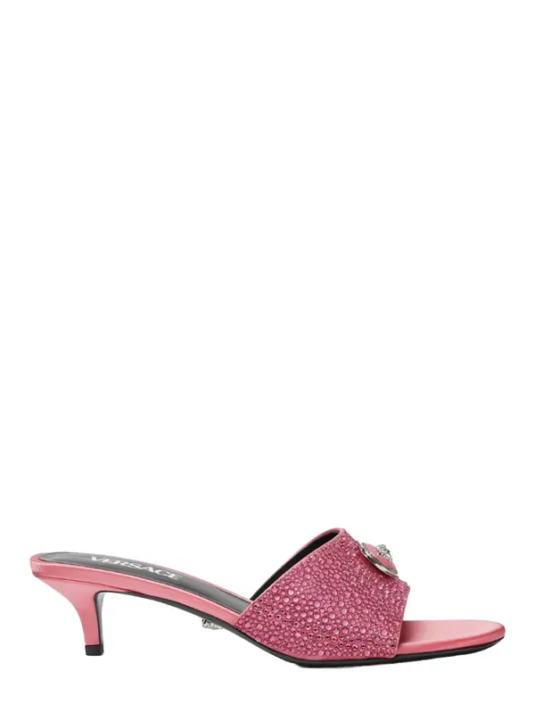 Versace 45mm Alia Crystal-embellished Mules - Pink