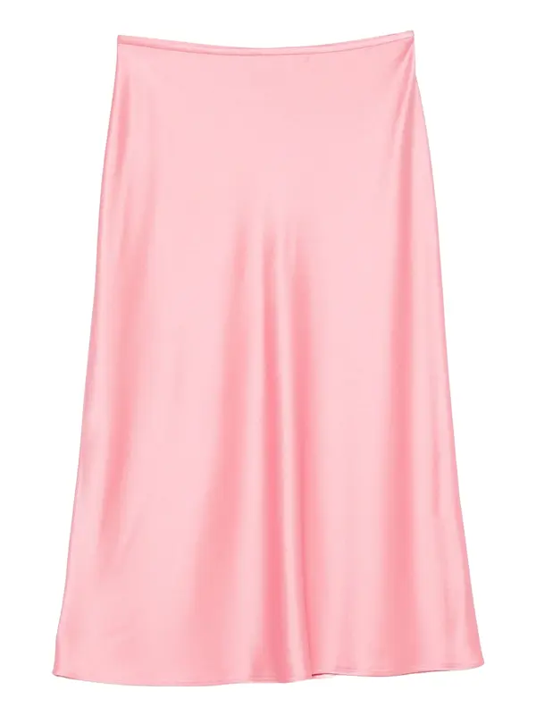Blumarine Satin Midi Skirt - Pink
