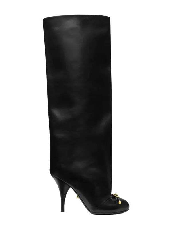 Versace 105mm Opera Bow Knee-high Boots - Black