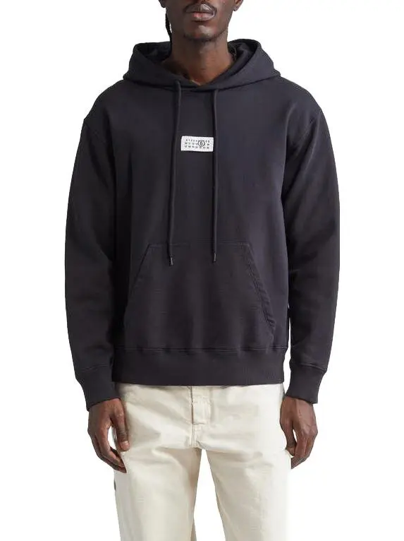 MAISON MARGIELA Numeric Logo Patch Hoodie - Washed Black