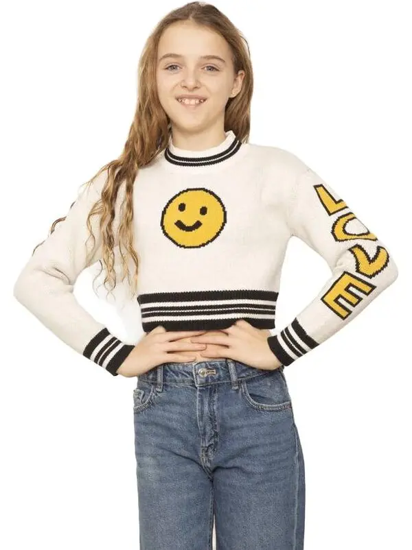 Central Park West Ava Love Smile Crewneck - Ivory