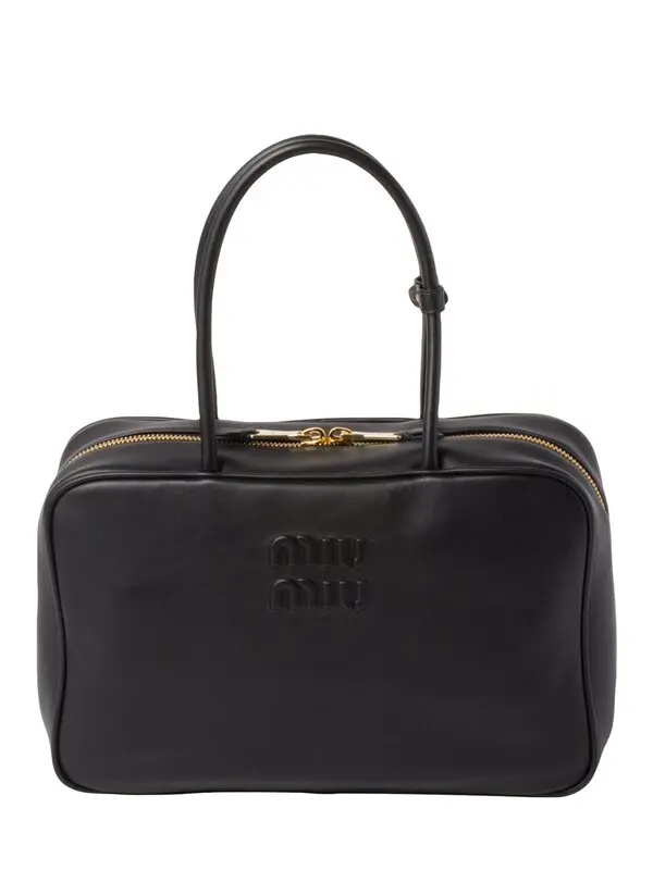 Miu Miu Leather Beau Shoulder Bag - Black