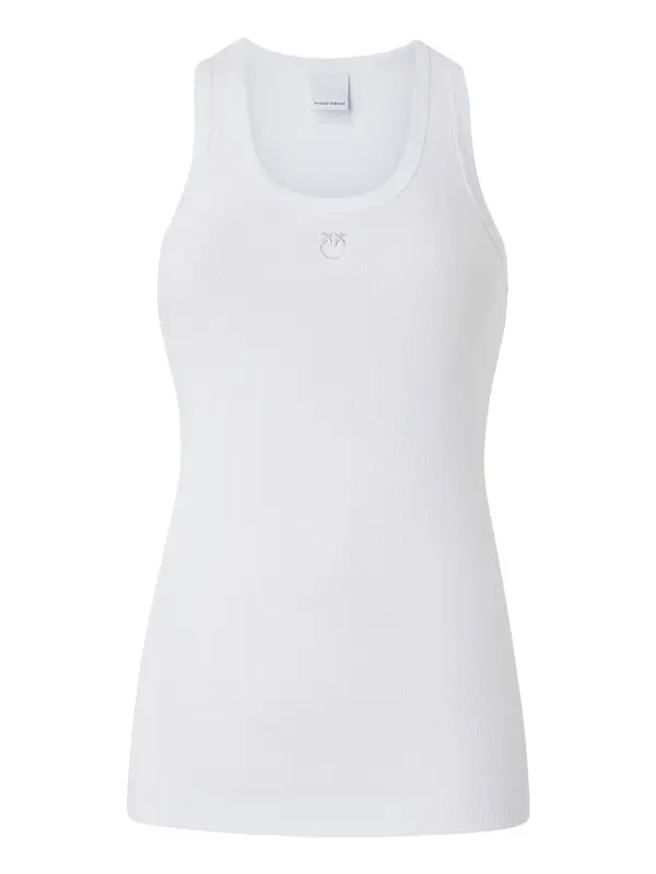 Pinko Logo-embroidered Tank Top - White