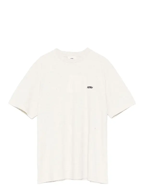 AUTRY Logo-embroidered T-shirt - Neutrals