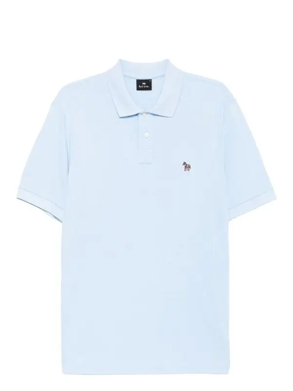 Paul Smith Logo-patch Polo Shirt - Blue
