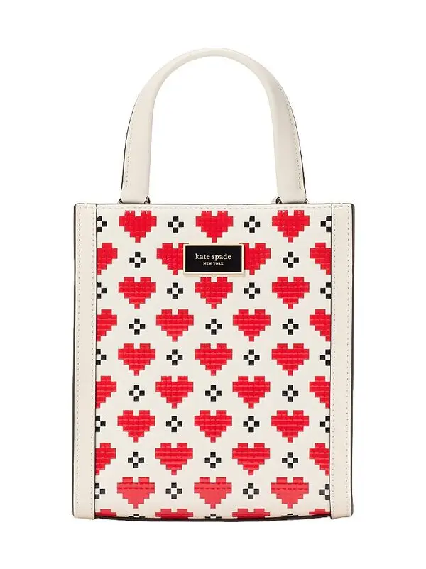 Kate Spade New York Manhattan Pixel Hearts Mini Tote - Cream