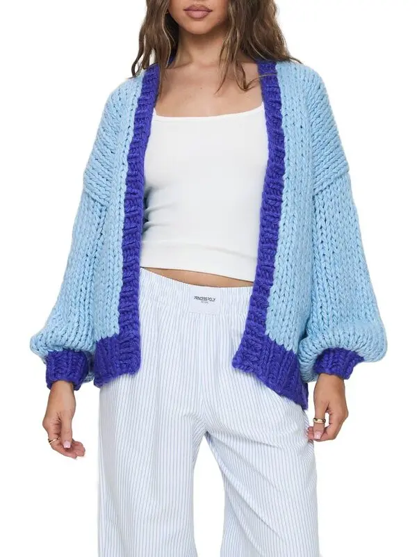 Princess Polly Lester Open Front Cardigan - Blue