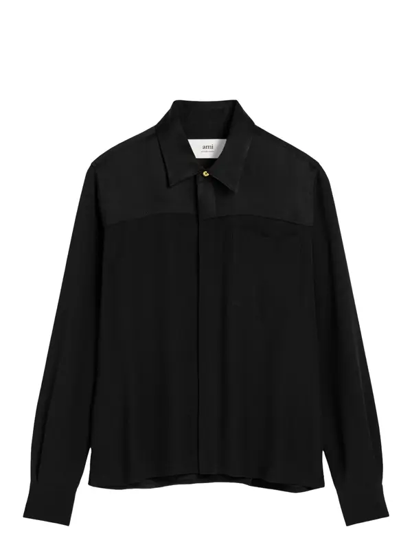 Ami Long-sleeved Contrasted Shirt - Black