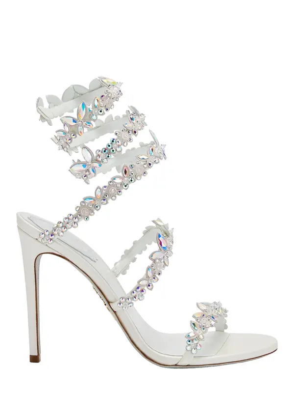 Rene Caovilla 105mm Cleo Sandals - White