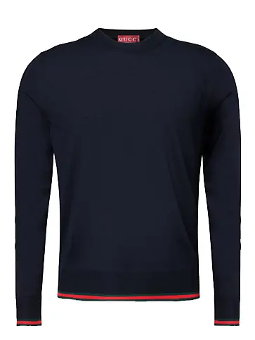 Gucci Regular-fit Wool Jumper - Ink Green Red