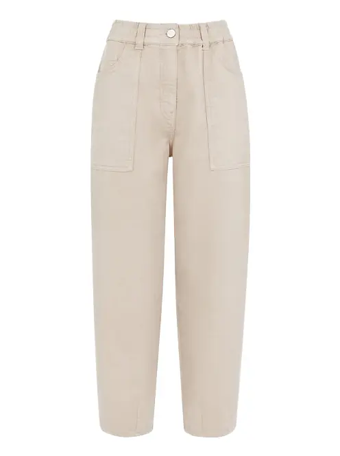 Whistles Regular-fit High-rise Stretch-cotton Trousers - Cream
