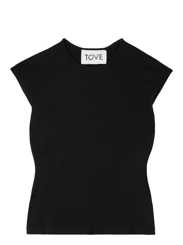 Tove Deca Stretch-jersey Top - Black
