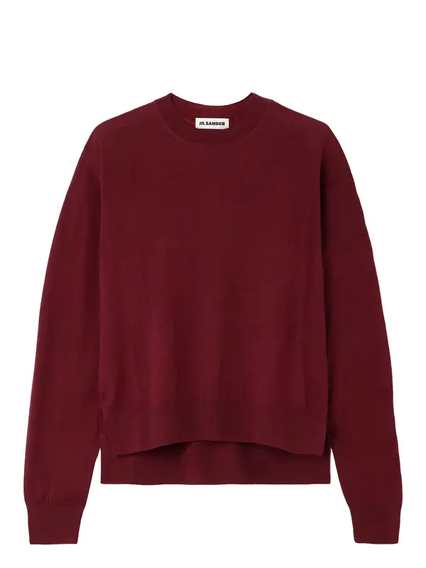 JIL SANDER Cashmere, Wool And Silk-blend Sweater - Red