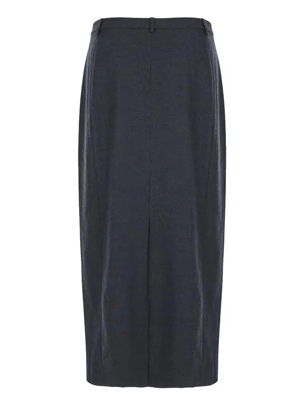 Theory Midi Skirt With Slit - Grey