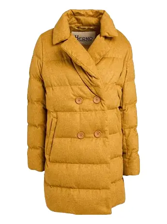 Herno Silk And Cashmere Puffer Jacket - Yellow