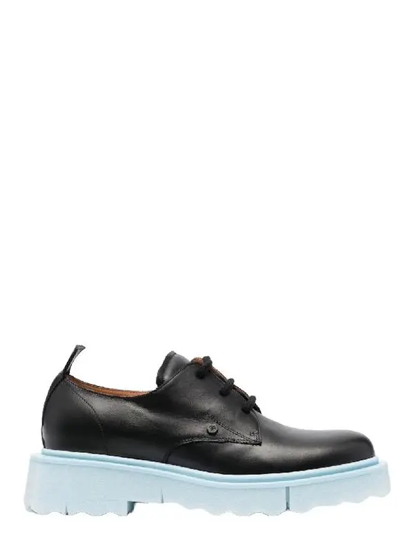 Off-White Leather Sponge Derby Shoes - Black/light Blue