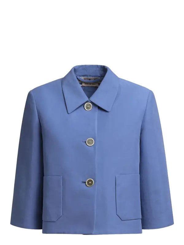 Marni Cotton Cropped Jacket - Blue