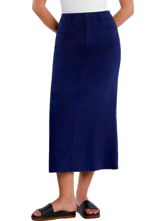 WASH LAB DENIM Lilou Midi Skirt - Castle Blue