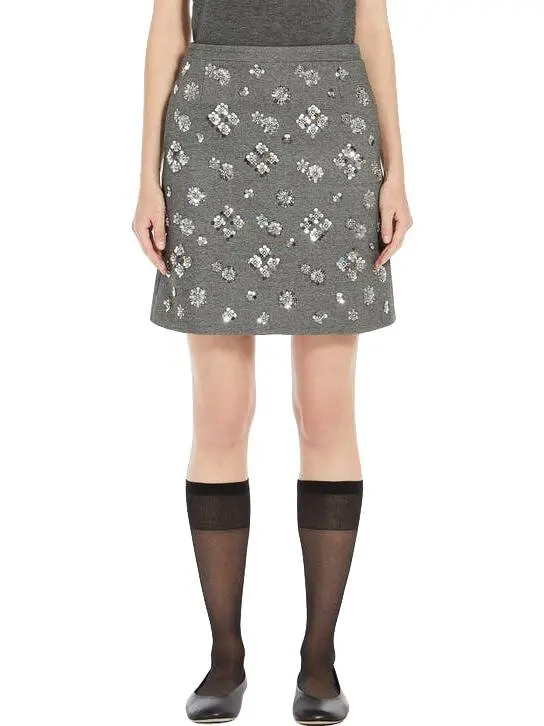 Max Mara Monza Sequin Mini Skirt - Medium Grey