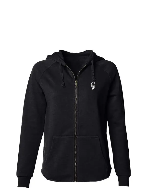 DALIX Astronaut Zip-up Fleece Hoodie - Black