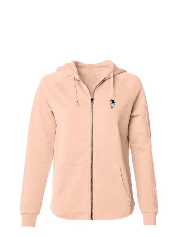 DALIX Astronaut Zip-up Fleece Hoodie - Blush