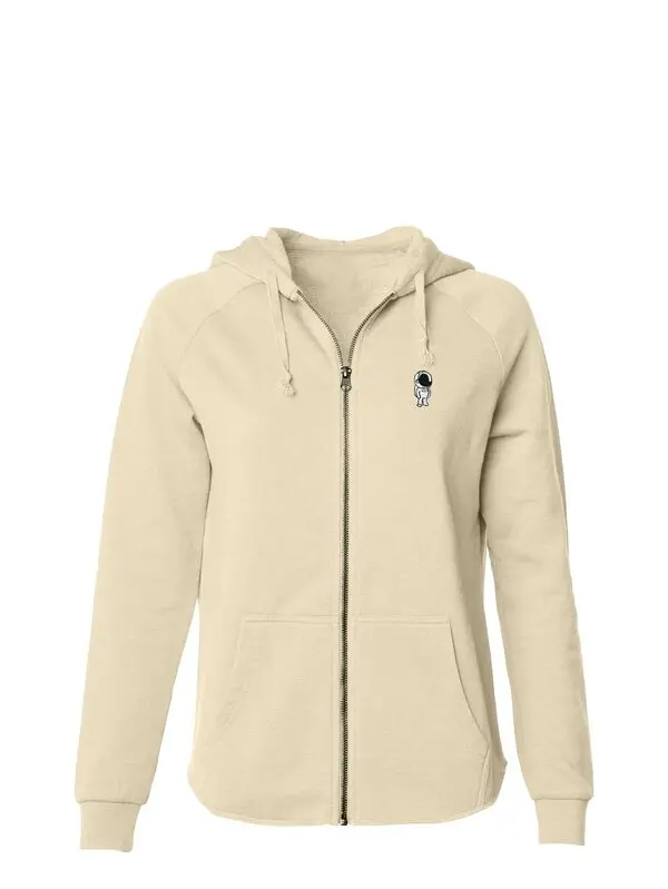 DALIX Astronaut Zip-up Fleece Hoodie - Bone