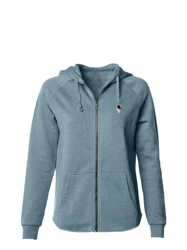 DALIX Astronaut Zip-up Fleece Hoodie - Misty Blue