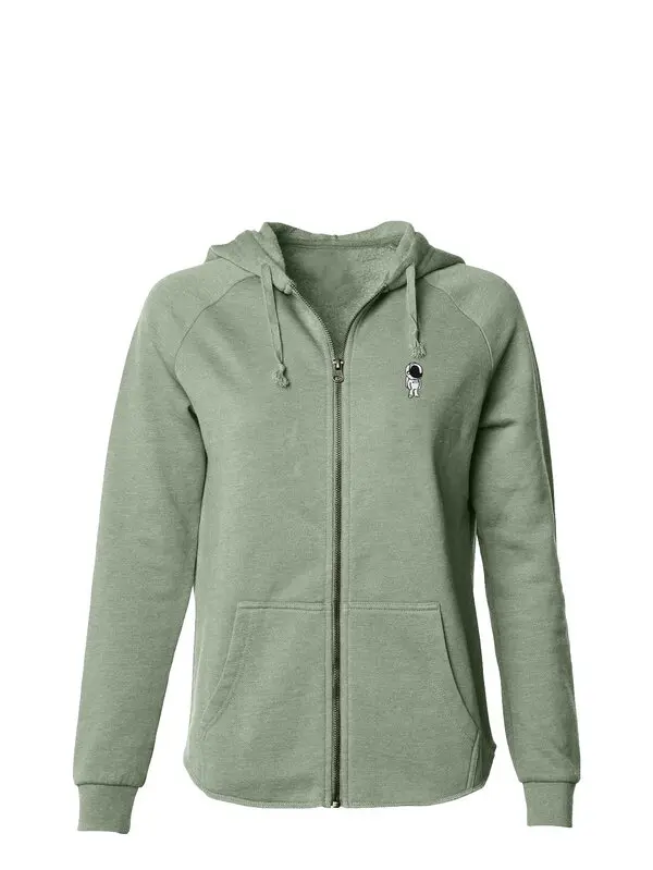 DALIX Astronaut Zip-up Fleece Hoodie - Sage