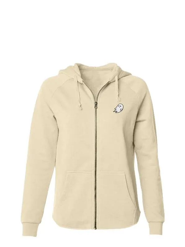 DALIX Ghost Zip Fleece Hoodie - Bone
