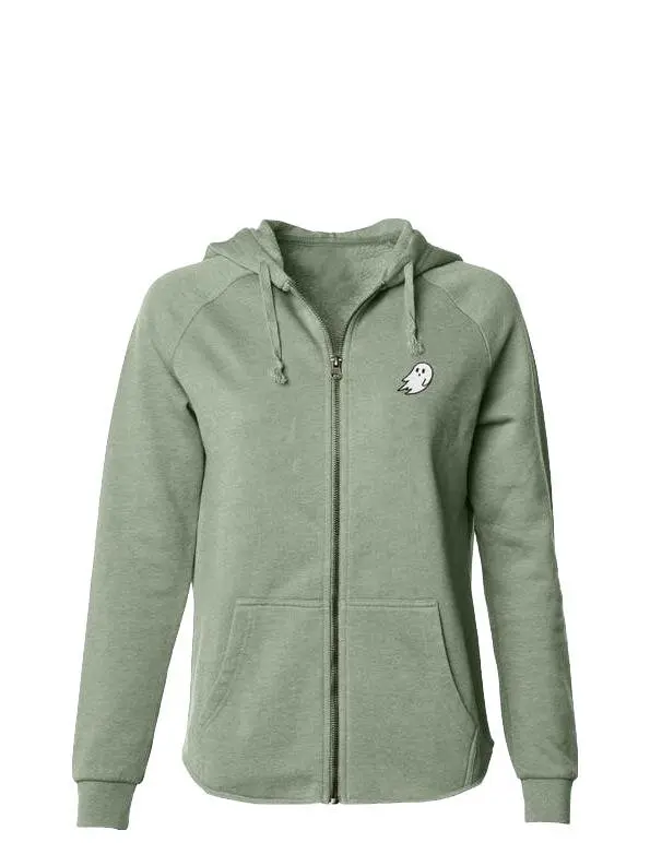 DALIX Ghost Zip Fleece Hoodie - Sage