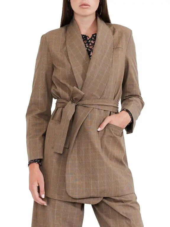 EDDY Blazer With Waist Tie - Coco Check