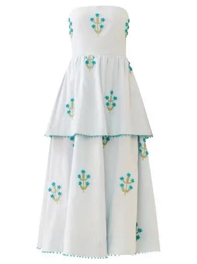 EDDY Daisy Midi Dress - Blue