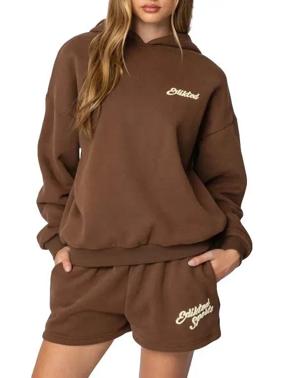 EDIKTED Relaxed Hoodie - Brown
