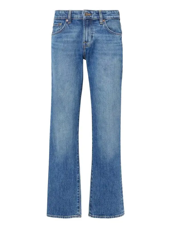 7 For All Mankind Mankind High-rise Straight Jeans - Blue