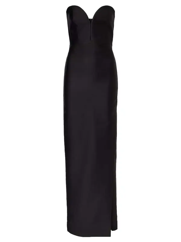 Roland Mouret Strapless Taffeta Gown - Black