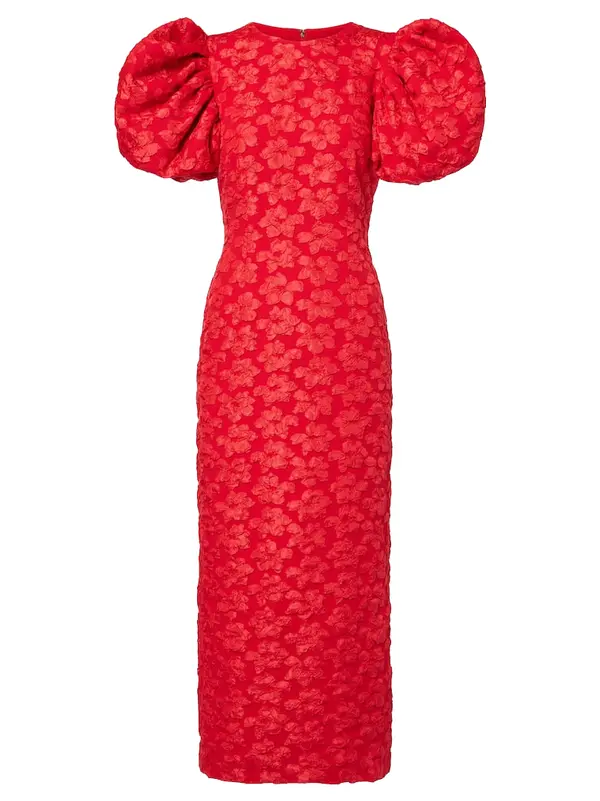 Remain Birger Christensen Jacquard Midi Dress - Red