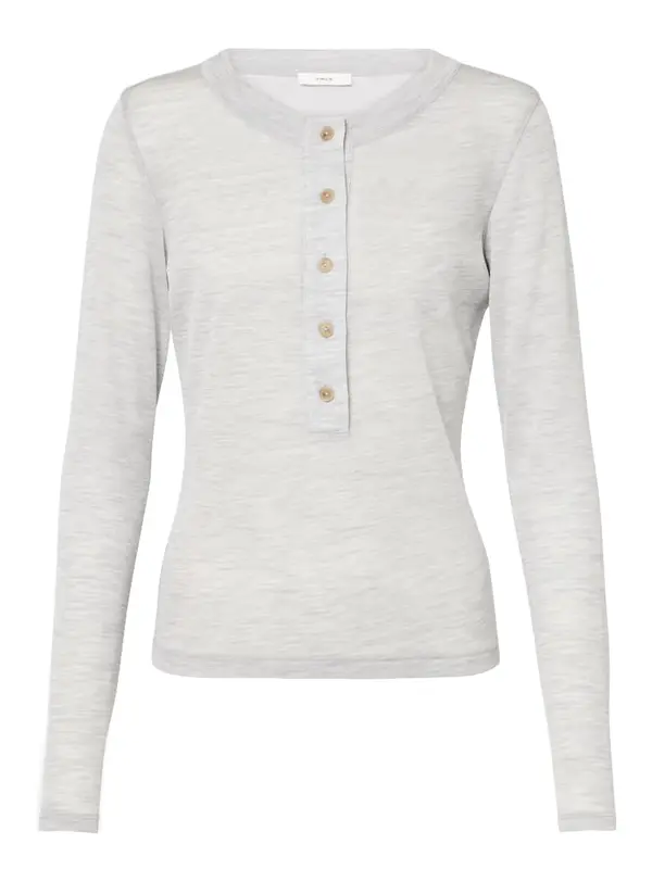 Vince Henley Wool Top - Grey