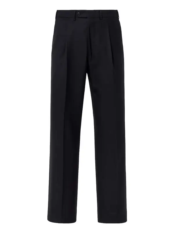 SAMAN AMEL Amo Wool Straight-leg Pants - Black