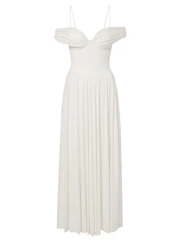 Simkhai Amarantha Draped Maxi Dress - White
