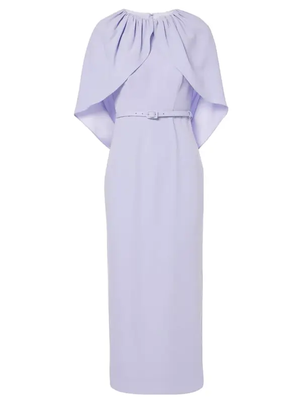 Roland Mouret Caped Crêpe Satin Cocktail Dress - Purple