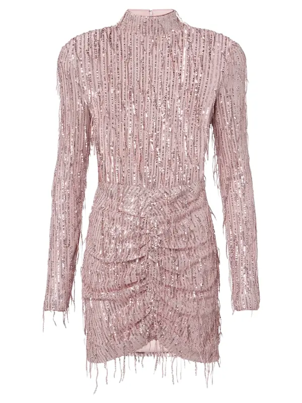 Remain Birger Christensen Fringed Ruched Lurex® Cocktail Dress - Pink