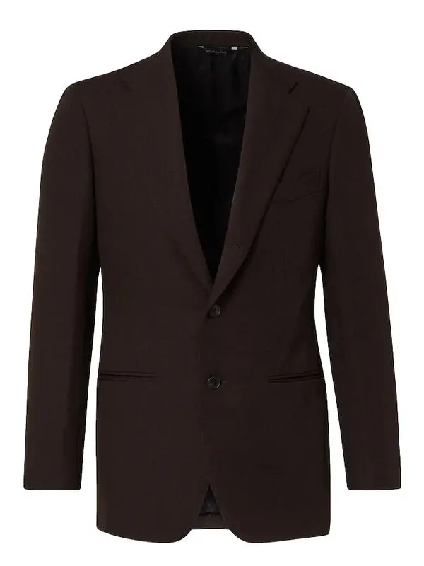 SAMAN AMEL Wool Twill Blazer - Brown